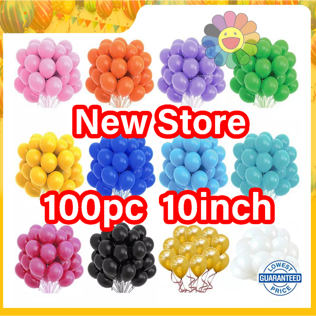 100pc 10 inch metallic glossy latex balloons Birthday decor Party ...
