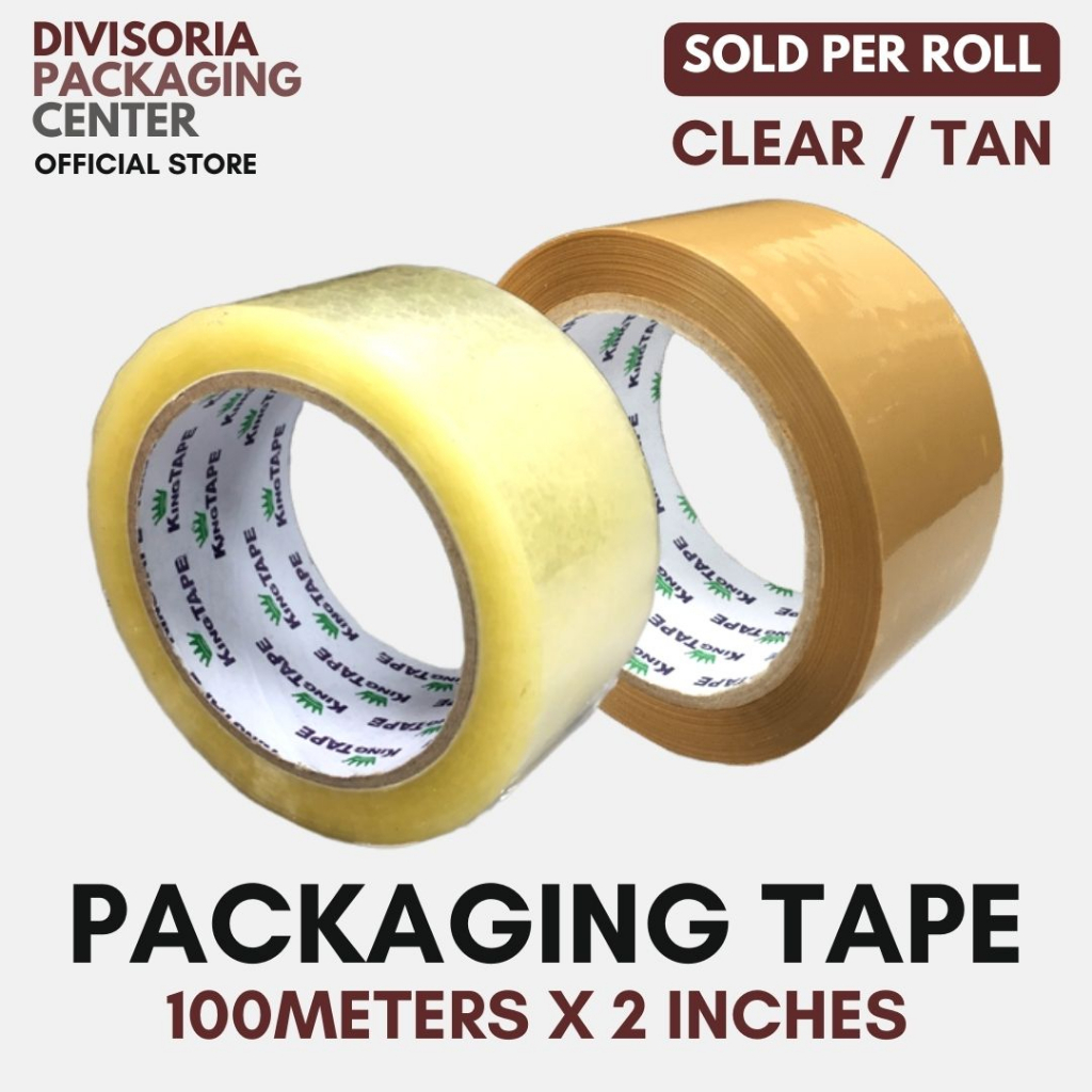 Packaging Tape 100 Meters [ Clear | Tan ] Kingtape Brand / High-Quality ...