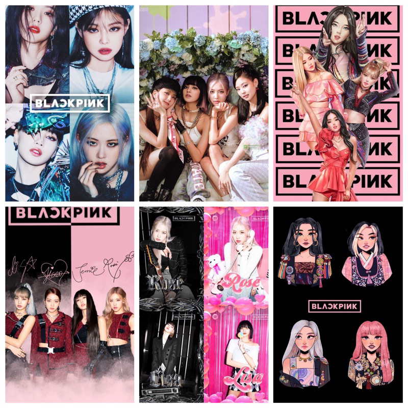 Black Pink Korean Pop Star Theme Wall Decor A4 Size Laminated | Shopee ...