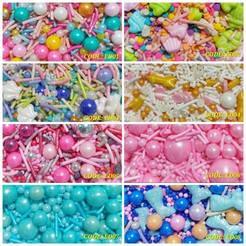 EDIBLE DRAGEES SPRINKLES PEARLS CONFETTI 20G | Shopee Philippines