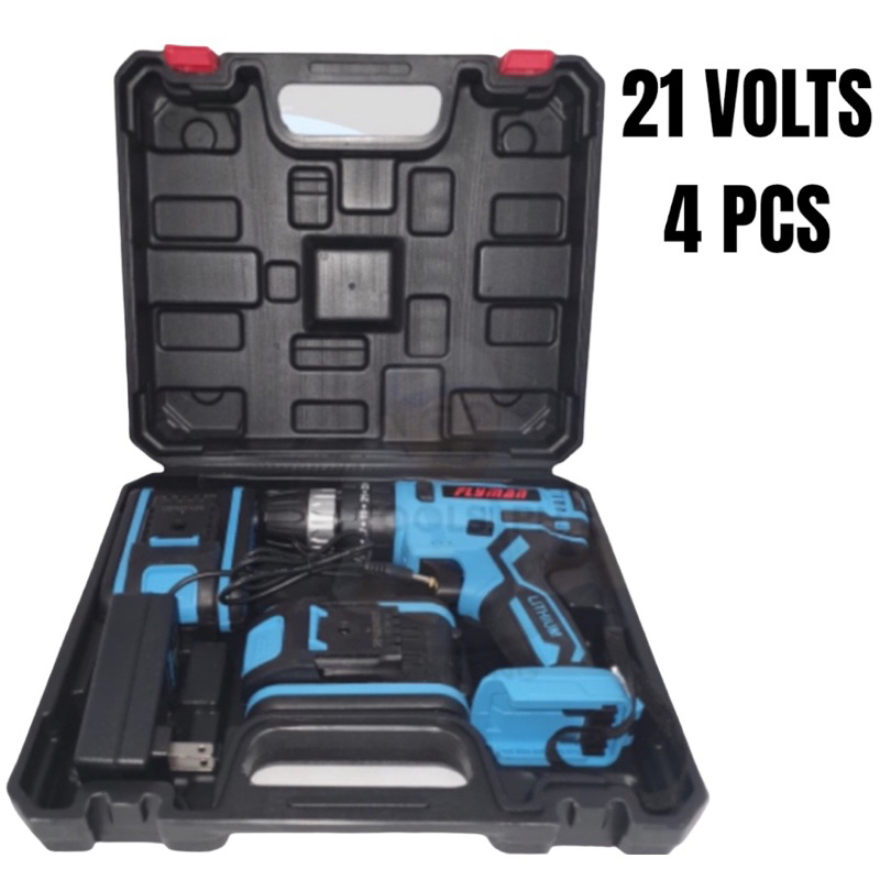 Cordless Impact Drill 21 and 48 Volts 2 Speed with Hammer Screwing ...