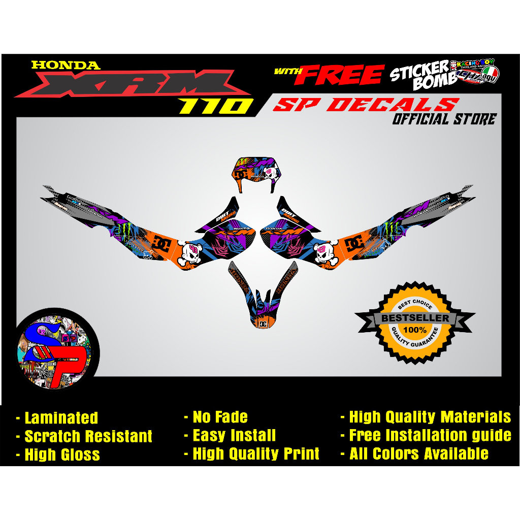 XRM 110 Honda carb full set sticker decals Durable and High Quality ...