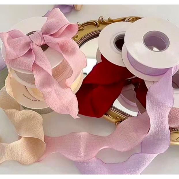QJOQ.ph | (4cmx9m) 1ROLL Wrinkled Lace Ribbon Packaging Ribbon Gift Box ...