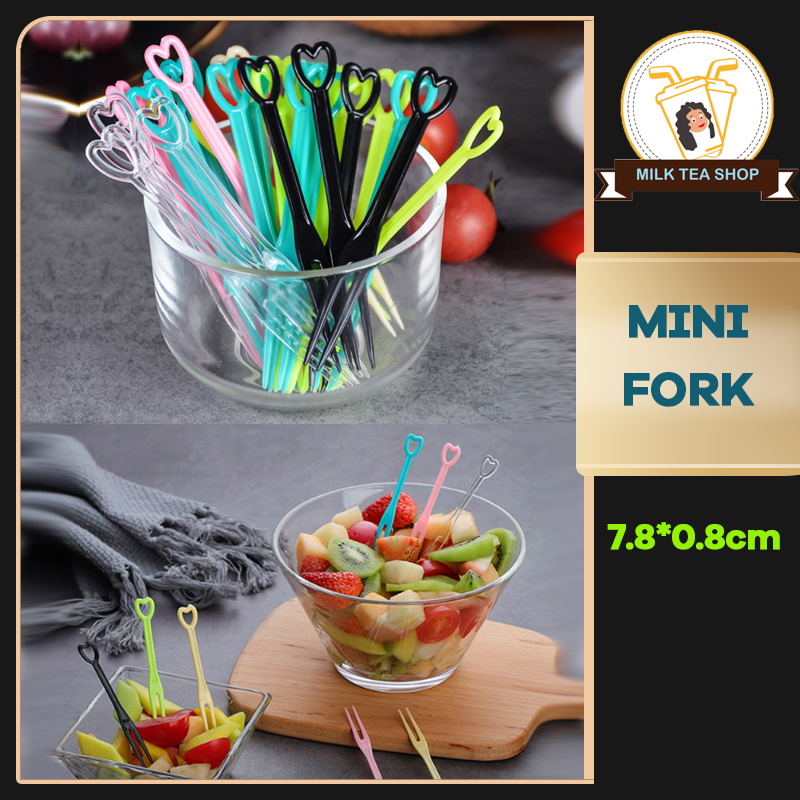 100pcs Plastic Mini Fork Siomai/Takoyaki/Cocktail/Fruitpick/Pica-pica ...
