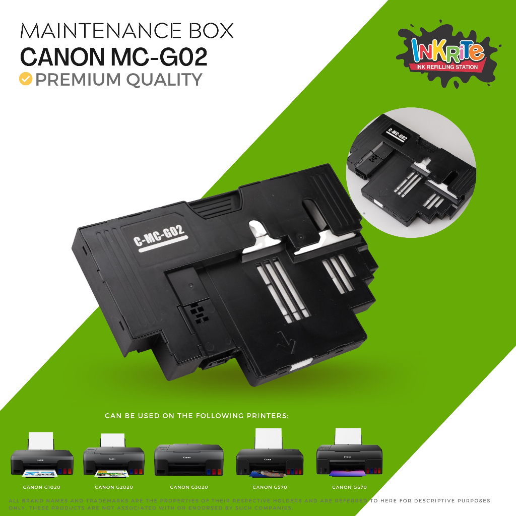 Inkrite MC-G02 Maintenance Box for Canon G1020 G2020 G3020 G570 G670 ...