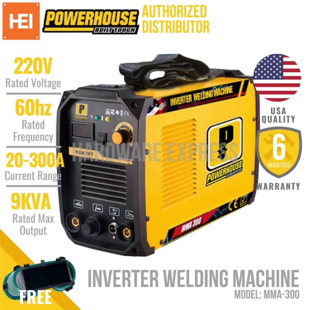 PowerHouse MMA-300 Inverter Welding Machine WITH FREE WELDING GOGGLES ...