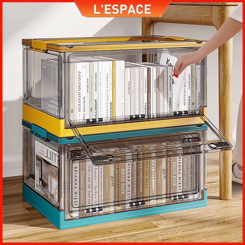 Foldable Storage Box Transparent Book Toy Snack Plastic Storage Box ...