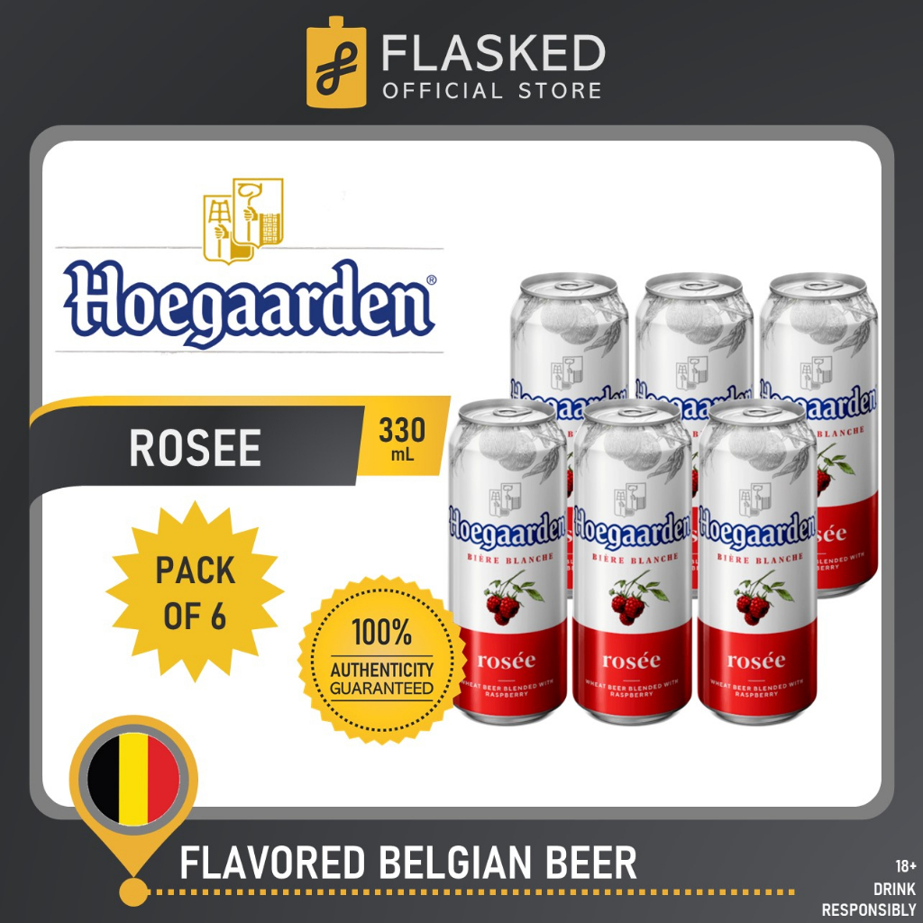 Hoegaarden Rosee Belgian Beer 6 Cans 330mL | Shopee Philippines