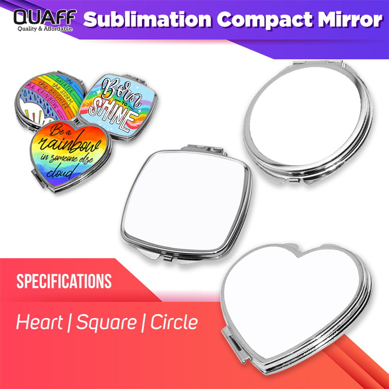 Sublimation Printable Compact Mirror Heart, Square, Circle (blanks ...
