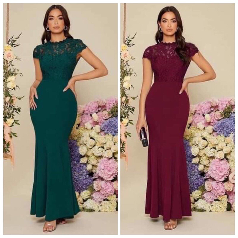 W.A elegant dress bodycon maxi dress party dress | Shopee Philippines