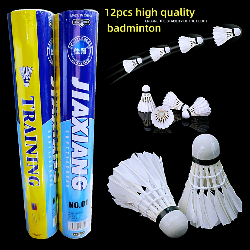 12PCS Natural Feather Badminton Shuttlecocks with High Stability ...