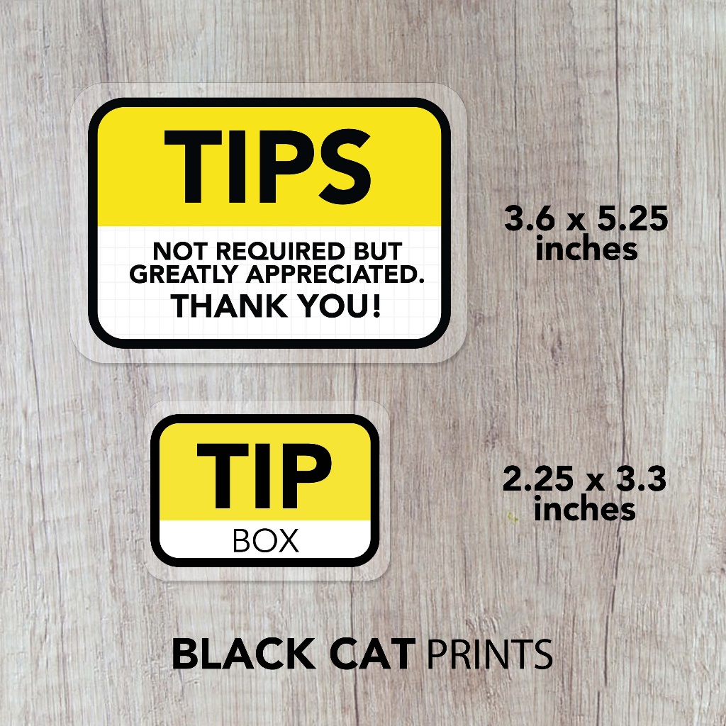 Tip Box / Suggestion Box / Donation Box Laminated Labels / Sign Board ...