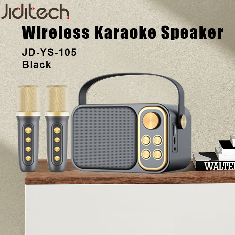 Jiditech Wireless Dual Karaoke Speaker Microphone 3D Stereo Family ...