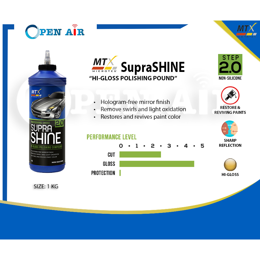 Microtex Supra Shine 1kg- Step 2 "Hi-Gloss Polishing Compound" | Shopee ...