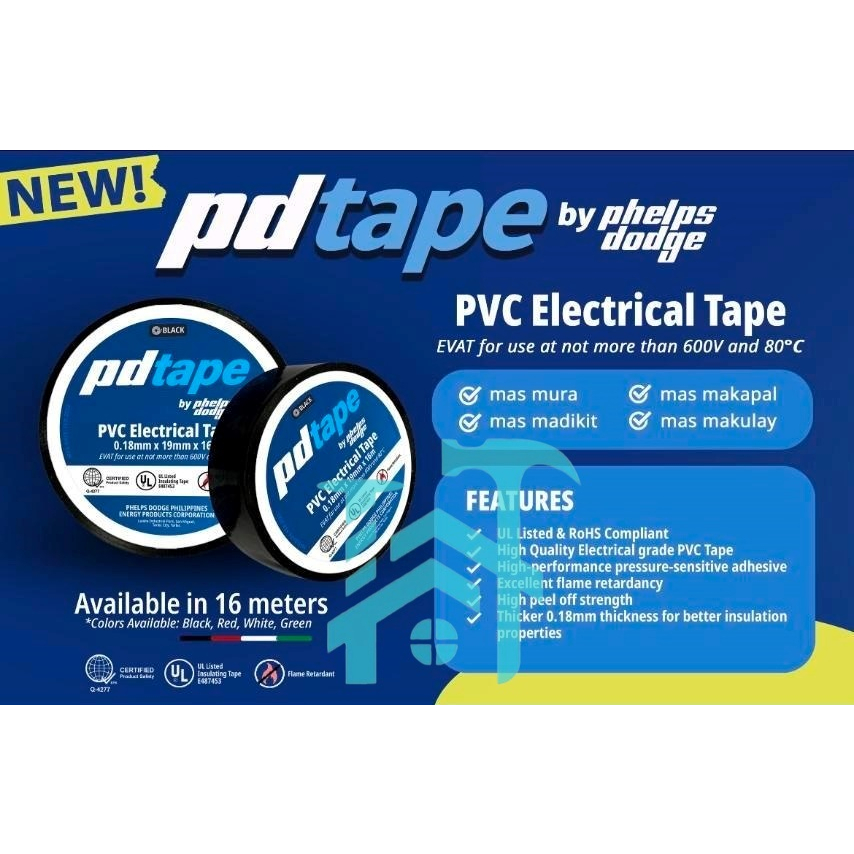 PHELPS DODGE PVC ELECTRICAL TAPE 16 MTS | Shopee Philippines