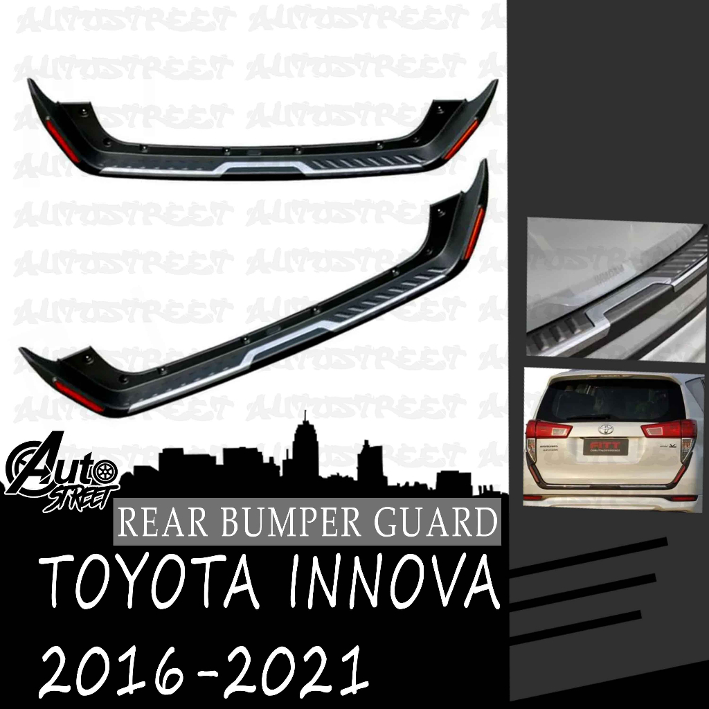 Toyota Innova 2016-2021 FITT Rear Bumper Guard/ Rear Stepsill (Black ...