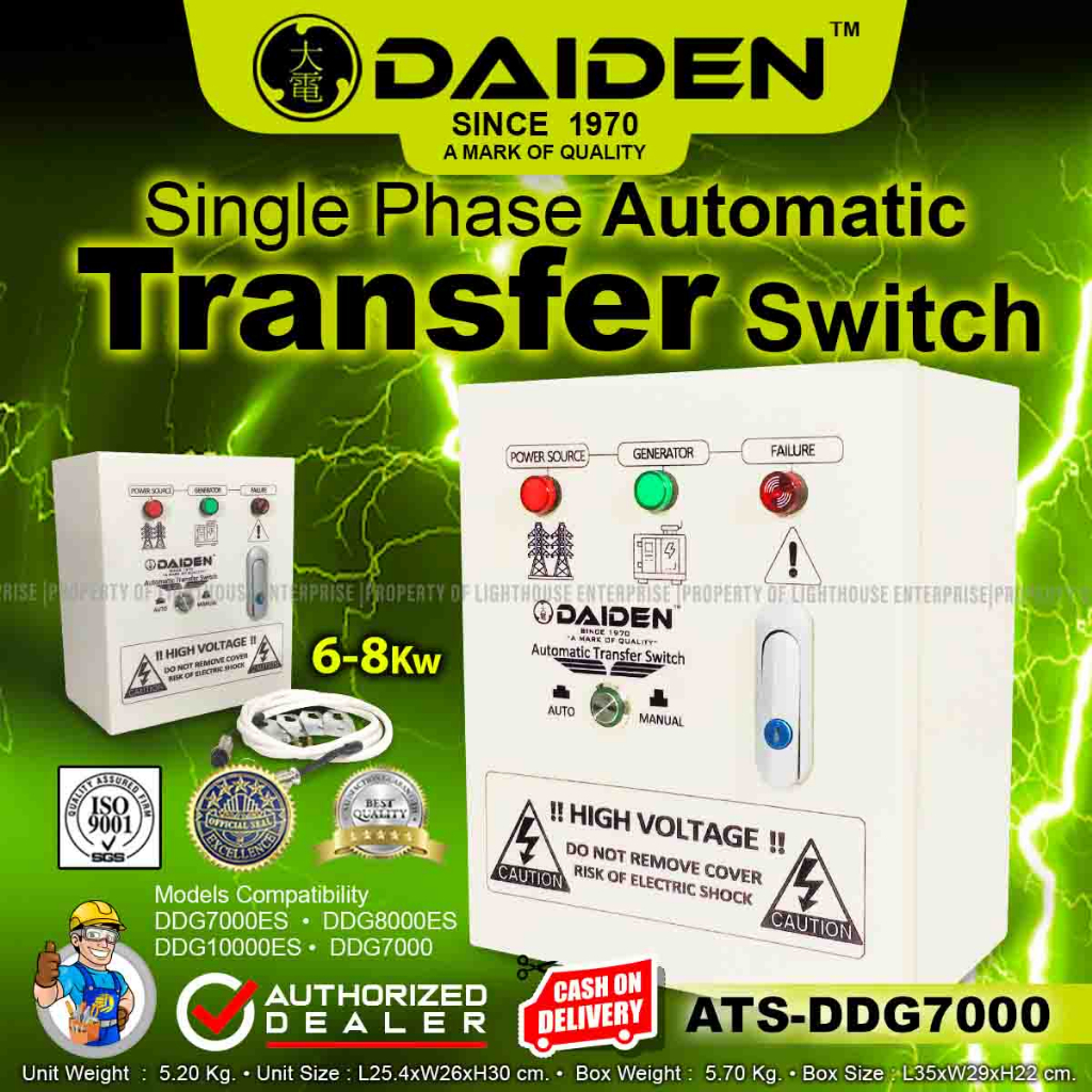 DAIDEN Japan 32A Automatic Transfer Switch Contactor Type (ATS-DDG7000 ...
