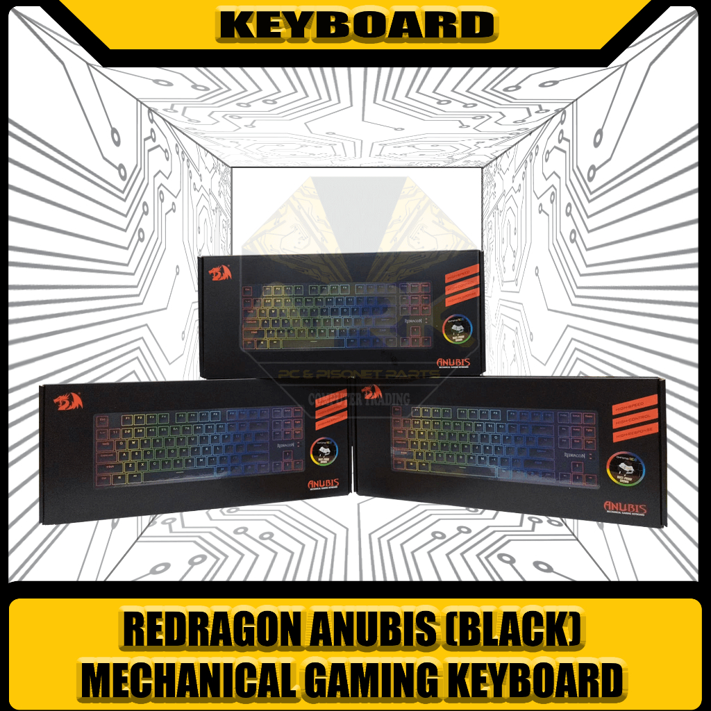Redragon ANUBIS Wireless/Wired RGB Mechanical Keyboard Black (Dust ...