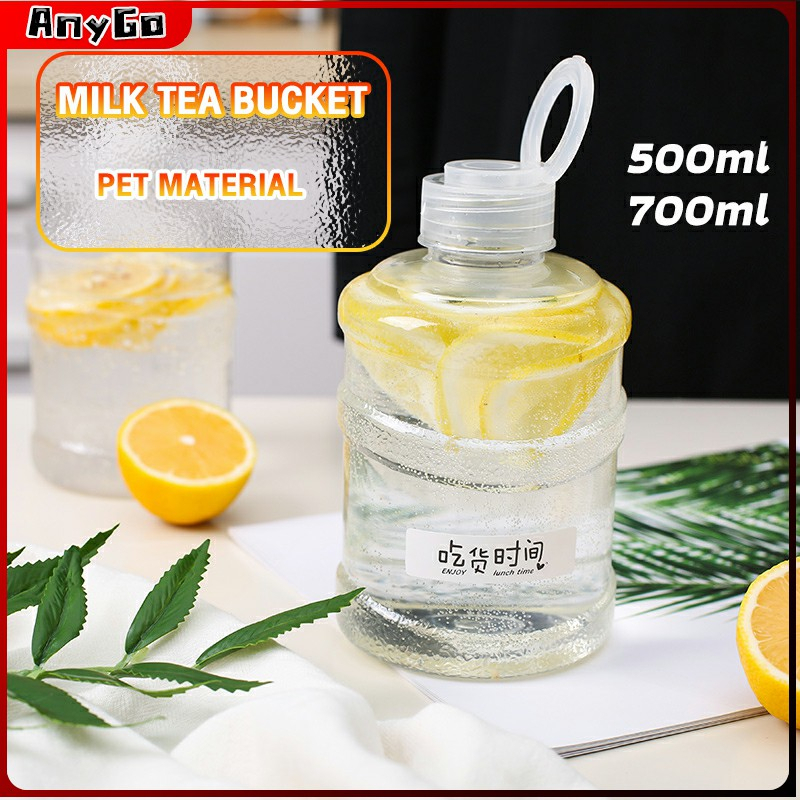 Mini Water Bucket Tumbler Creative Mineral Water Bottle 700ml 500ml ...