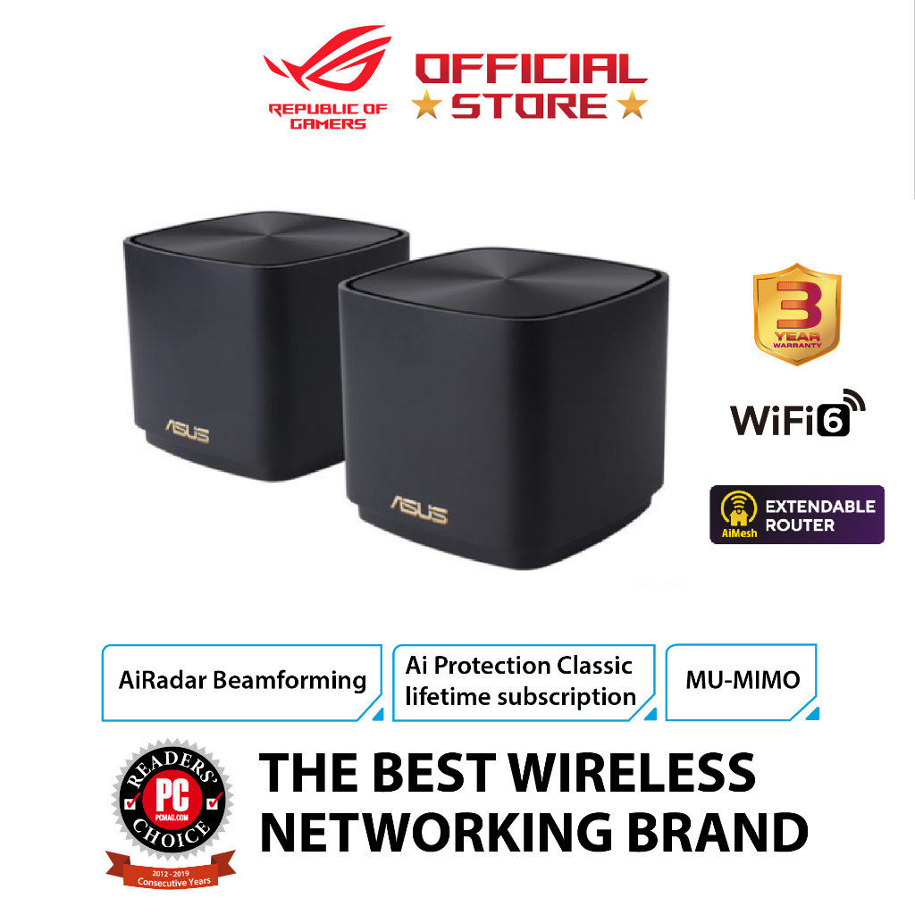 Asus ZenWiFi AX1800 XD4 Mini Dual band Extendable WiFi 6 System Black ...