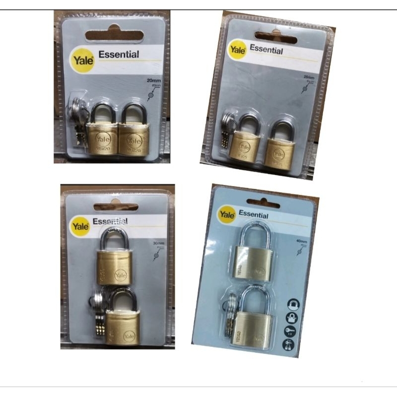 Yale Essential 2 Pcs Set Keyed-Alike Brass Padlock YE1 20mm, 25mm, 40mm, 40mm | Shopee Philippines