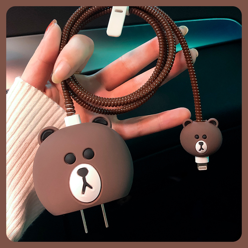 Silicone Charging Cable Protector Cute Cartoon Charger Protector Cover ...