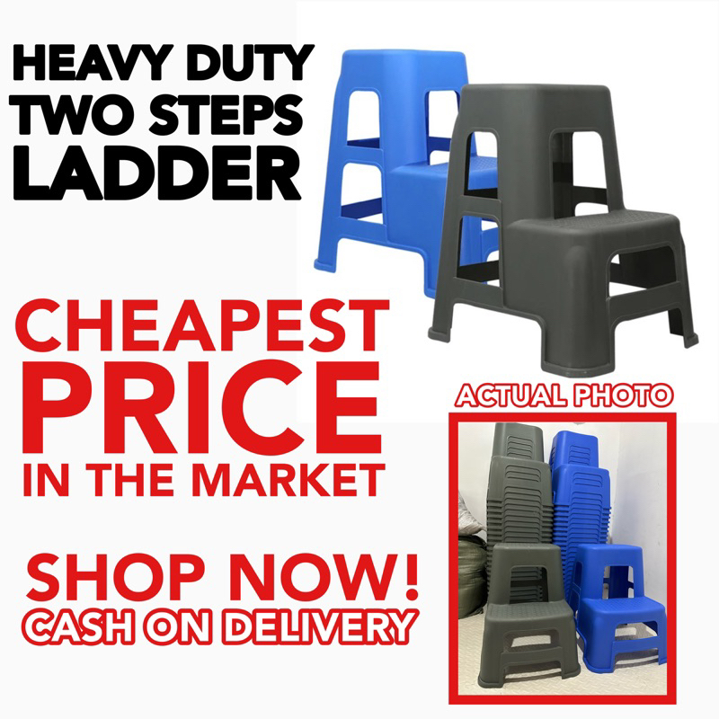CLEARANCE SALE - Heavy Duty Two Steps Molded Plastic Step Ladder ...