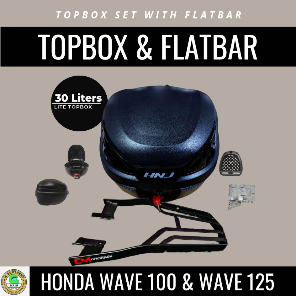 HNJ Top Box 30 (012) Liters With Flat Bar Cm Monorack Braclet For Honda ...