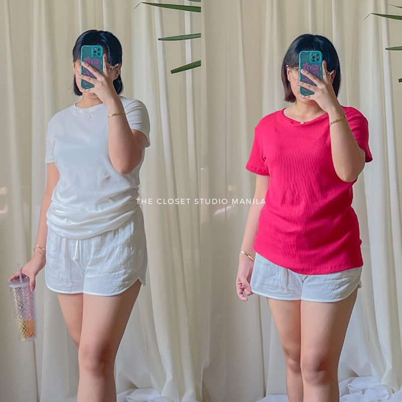 ROSIE BASIC RIBBED TOP (Full Length Round Neck) FREE SIZE & PLUS SIZE ...