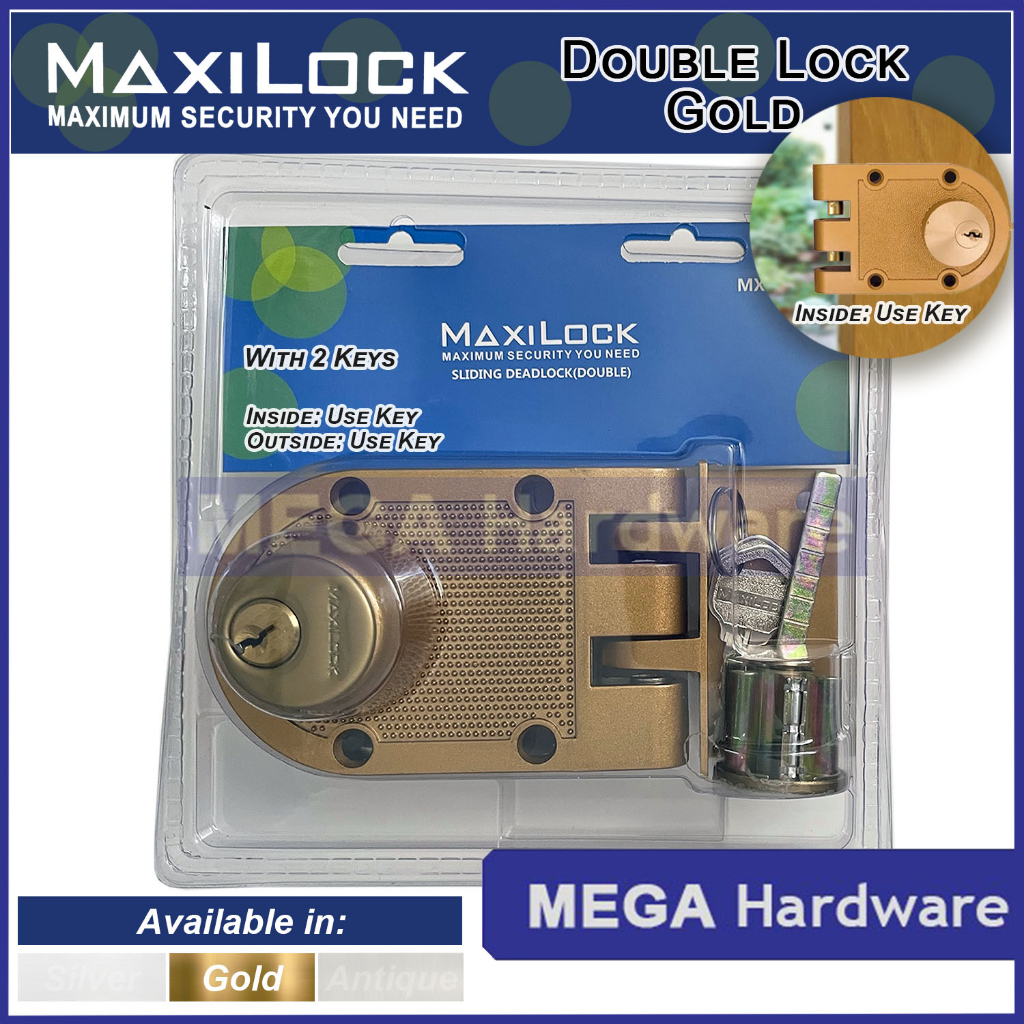 MAXILOCK Sliding Door Lock / Rim Lock - Single or Double (deadlock ...