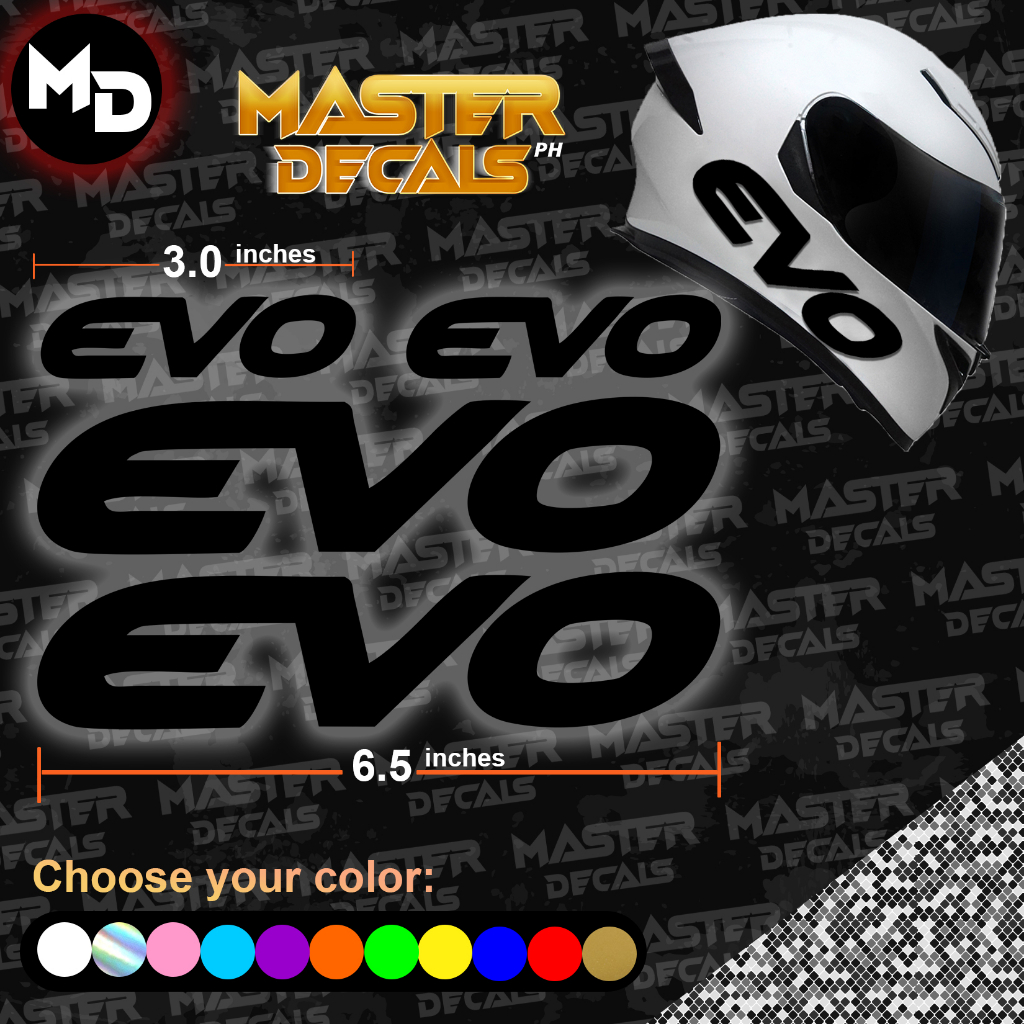 evo helmet sticker set machine cut Original size waterproof | Shopee ...
