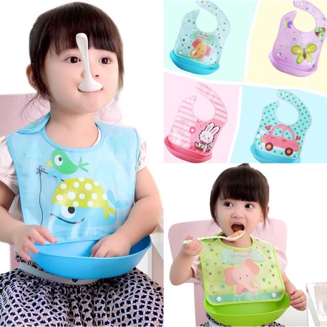 Kiko Baby Bibs Foldable Waterpoof Baby Bibs With Detachable Food ...