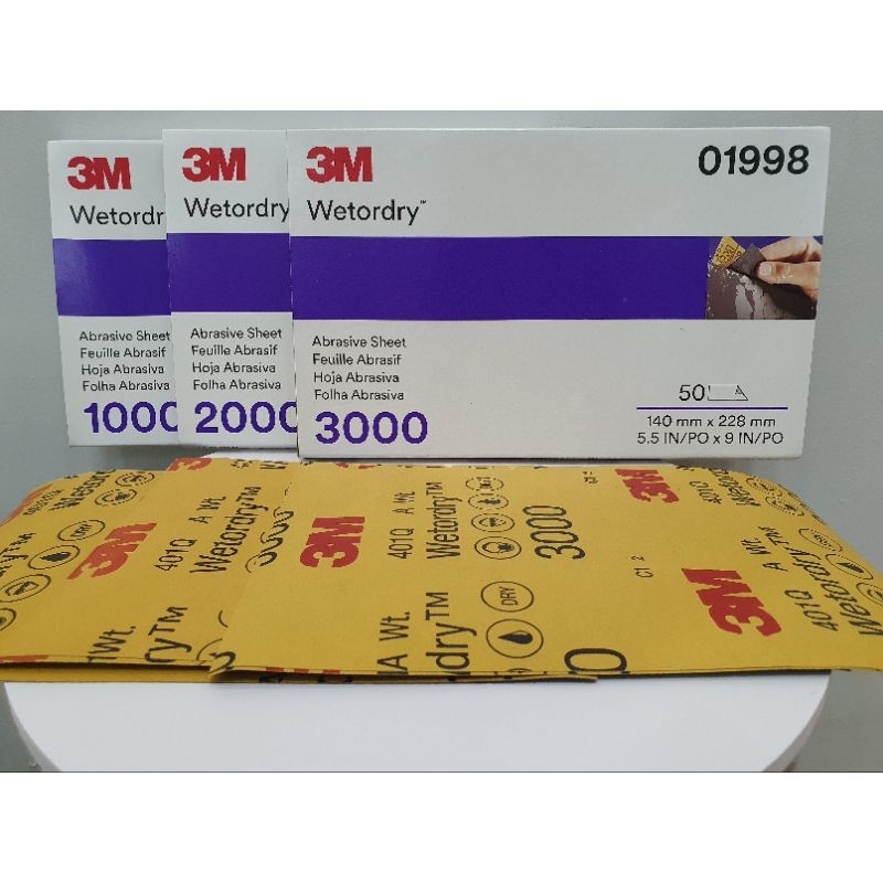 3M Wetordry Sand paper 401Q 1000 1200 1500 2000 3000 grit "ORIGINAL 3M ...