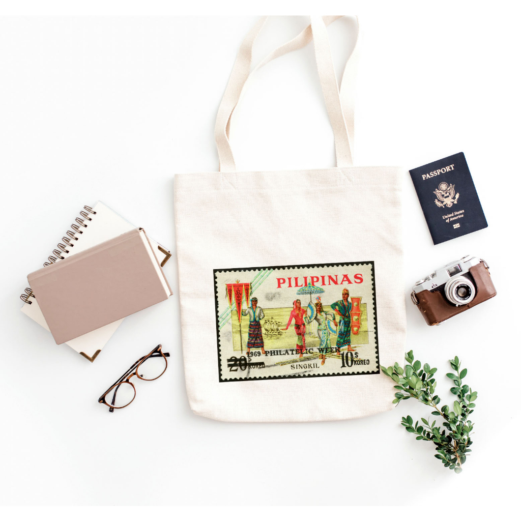 STAMP COLLECTION TOTE BAG DESIGNS KATSA CANVAS | Shopee Philippines