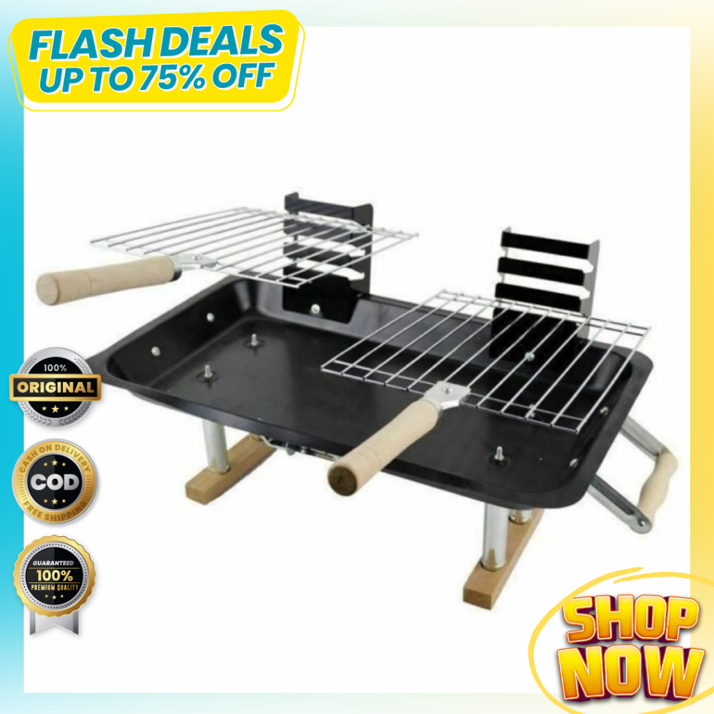 Original All Steel Hibachi Griller Charcoal Barbeque Grill Two ...