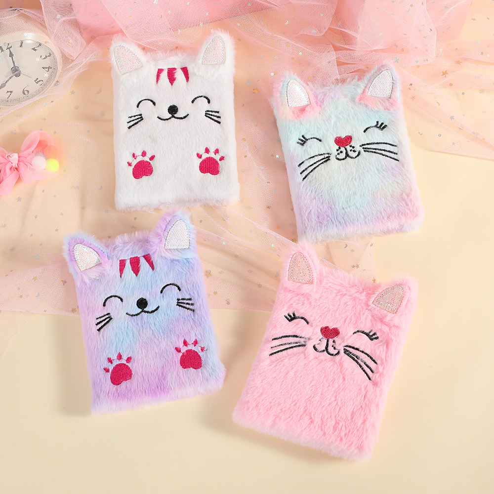 Cute plush Notebook cat Notebook Children's cartoon hand ledger Journal ...