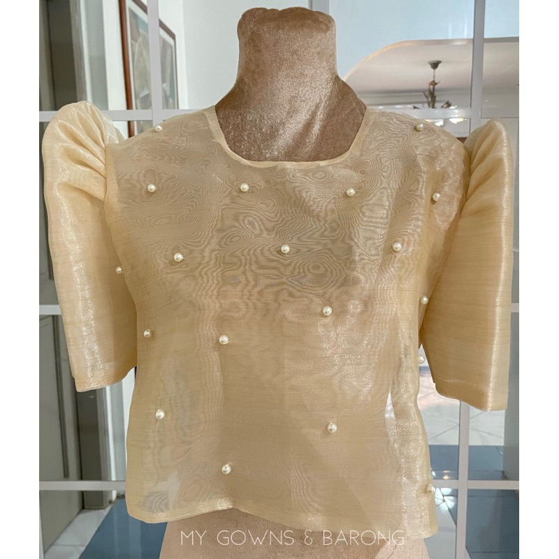 Kimona top with pearls (traditional filipiniana) | Shopee Philippines