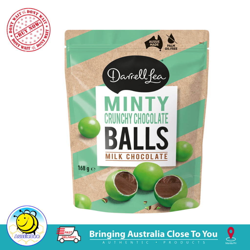 Darrell Lea Minty Crunchy Chocolate Balls Share Bag 168g New Packaging ...