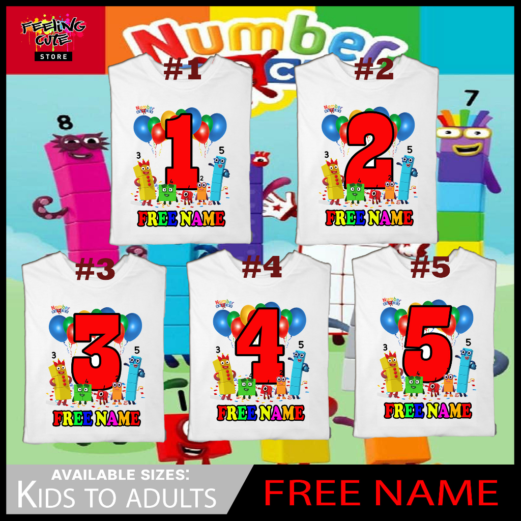 Number Blocks 1,2,3,4,5,for kids to Adults Free NAME Unisex | Shopee ...