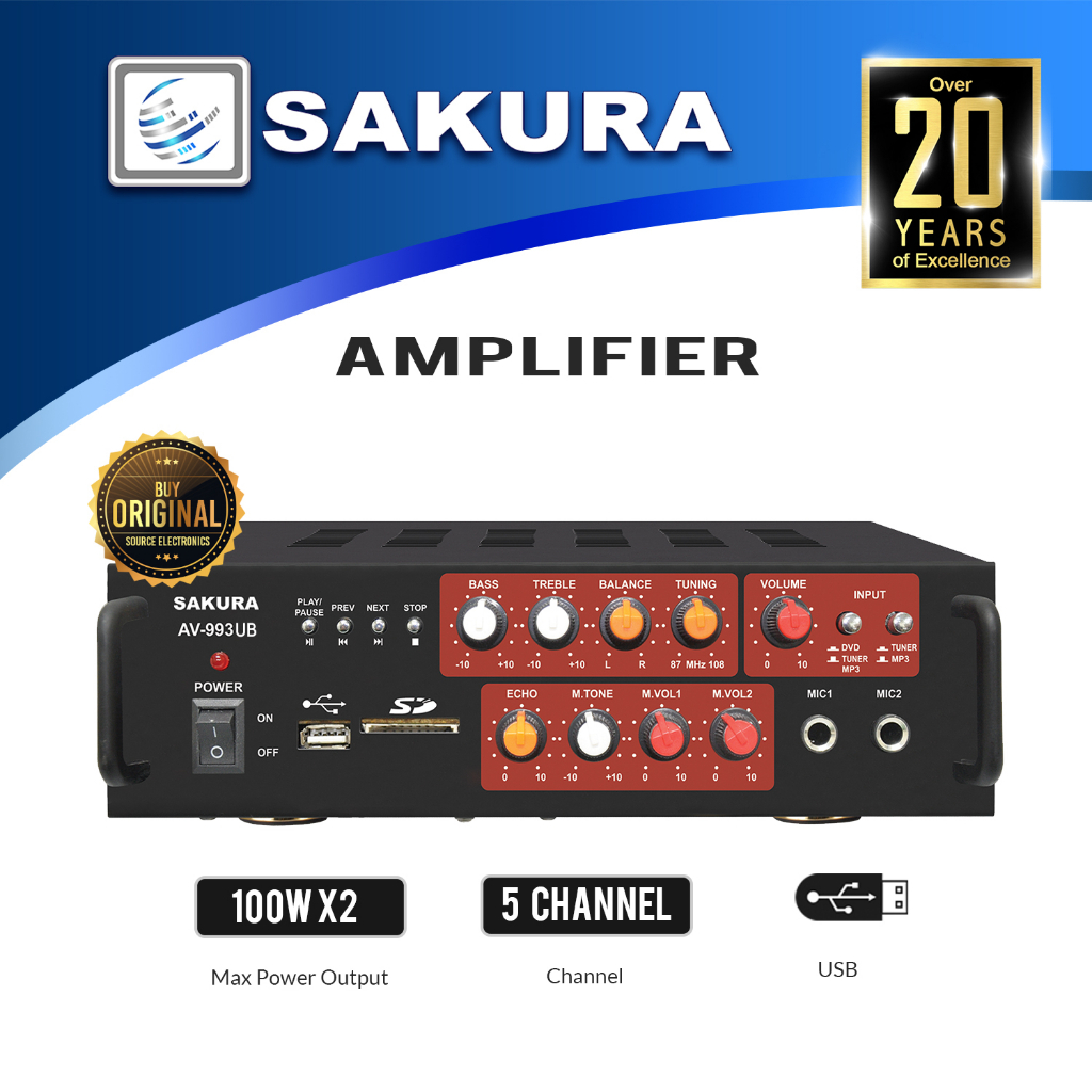 Sakura AV-993UB Paging Amplifier with Bluetooth | Shopee Philippines