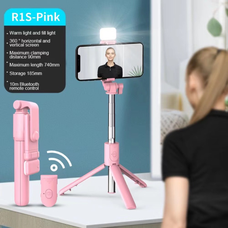 4 In 1 Tripod Phone Stand Holder Selfie Stick With Light Tripod Monopod