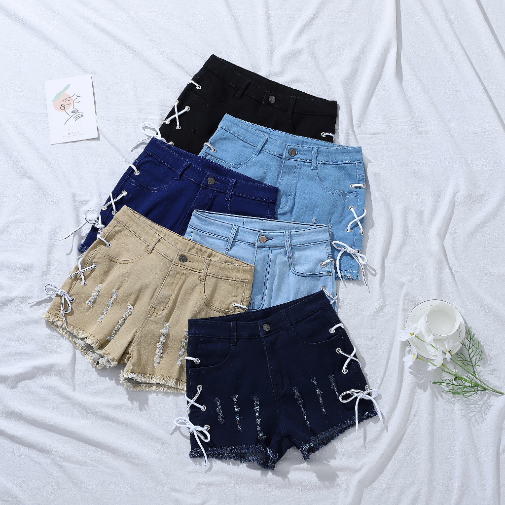 6 colors short fashion sexy shorts tattered shorts | Shopee Philippines