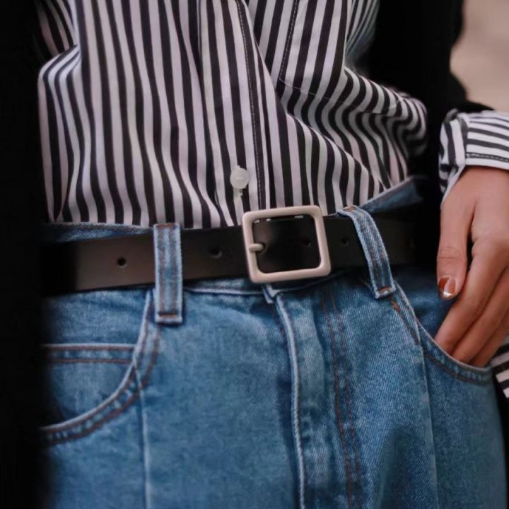 【Cblue Fashion】Adjustable Womens Belt with square Round buckle no holes ...