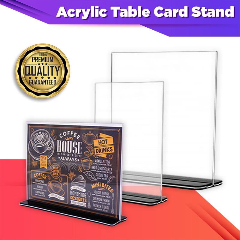 Acrylic Table Card with Black Stand || Vertical / Horizontal | Shopee ...