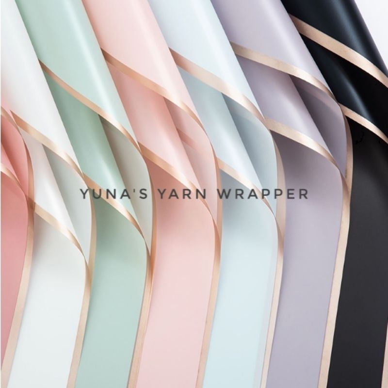 4pcs 58*58cm Flower Wrapping Paper with Gold edge/lining, Bouquet ...