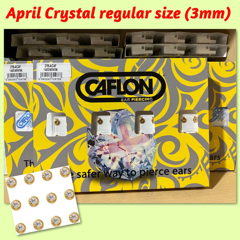 Caflon Hypoallergenic April Crystal Regular Size 1 Dozen 3mm | Shopee ...
