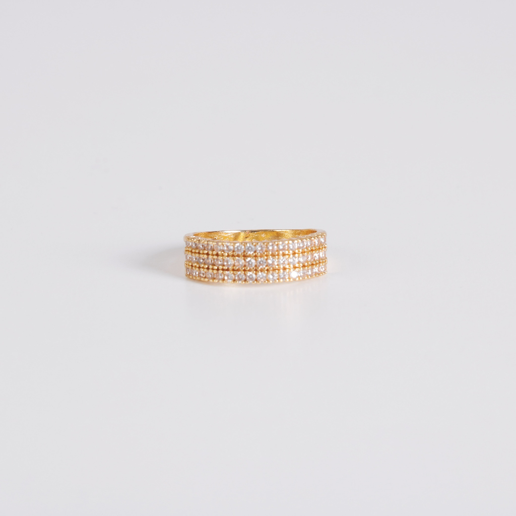 Sparkles by Olivia Manila Three Strand Straight Stone Ring | Shopee Philippines