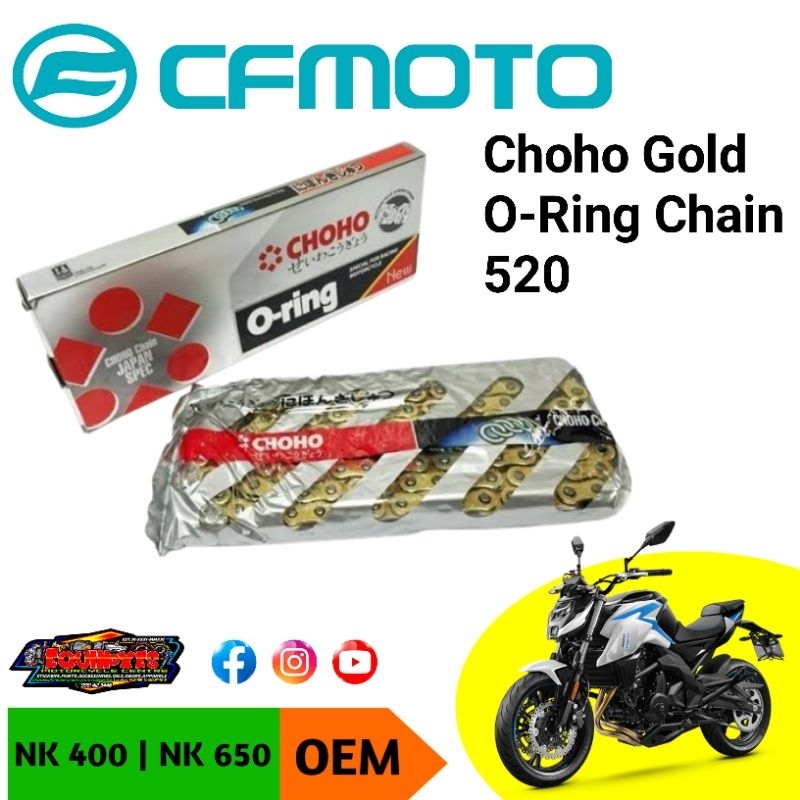 CHAIN 520HX 118L O RING GOLD CHOHO | Shopee Philippines