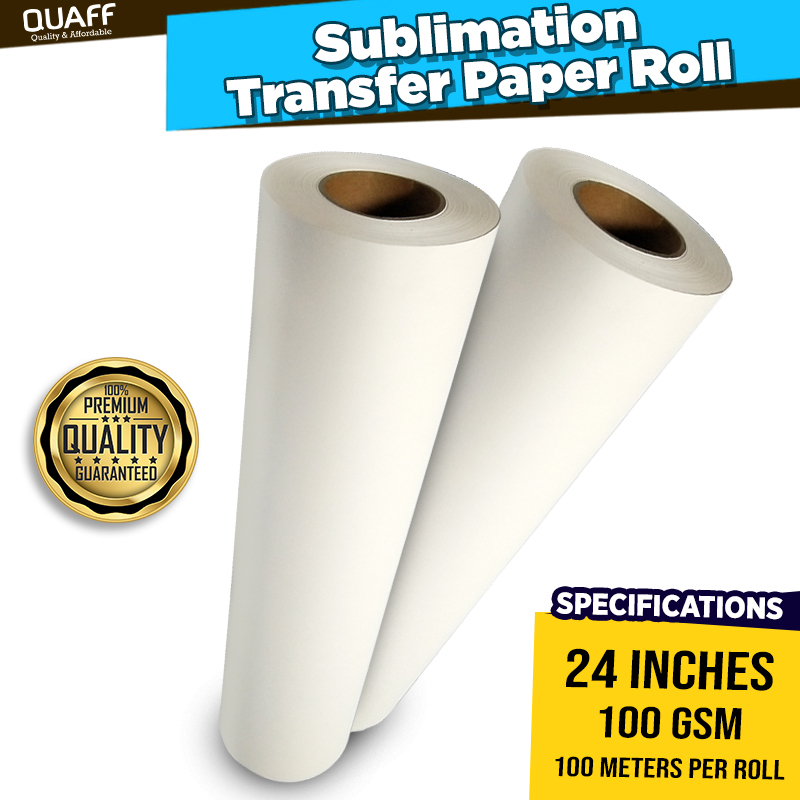 QUAFF Sublimation Transfer Paper Roll 100Gsm 24 Inches x 100 Meters ...
