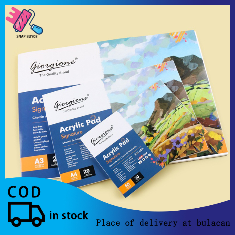 Premium Acrylic Pad 20 Sheets Painting & Drawing Pad with Thick 200G ...